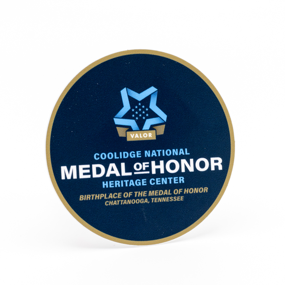 MOHHC Logo round blue sticker • National Medal of Honor Heritage Center